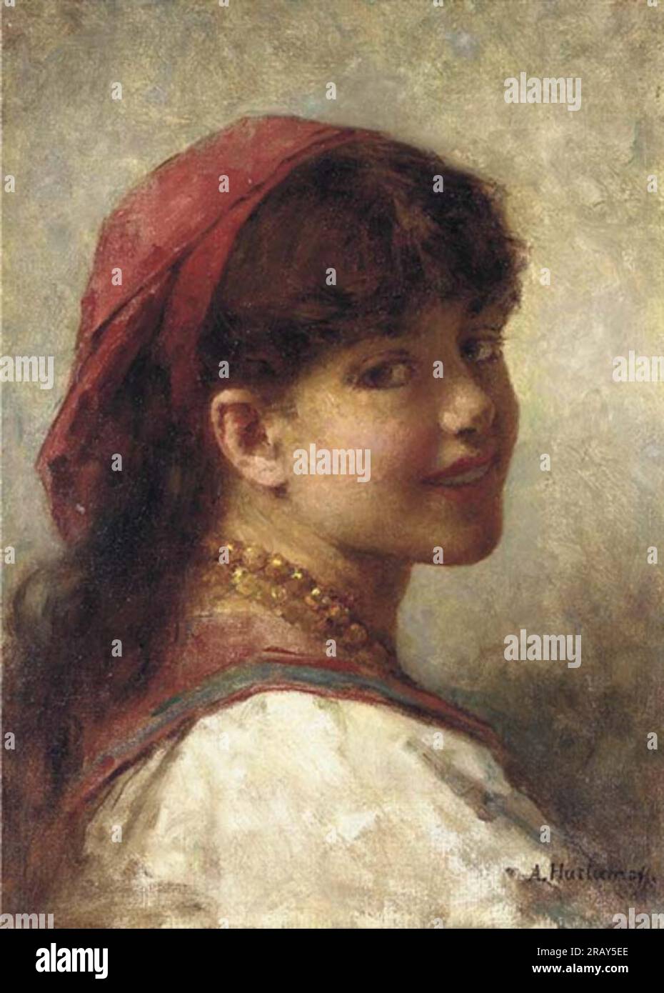 A Neapolitan Girl by Alexei Harlamoff Stock Photo - Alamy