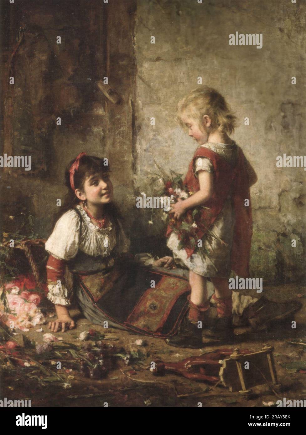 Two Girls by Alexei Harlamoff Stock Photo - Alamy