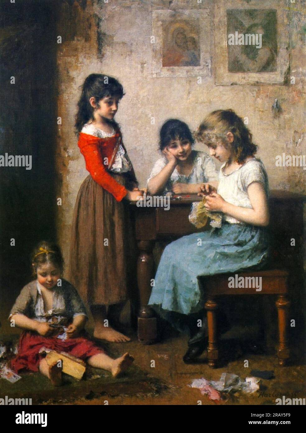 Girls by Alexei Harlamoff Stock Photo - Alamy