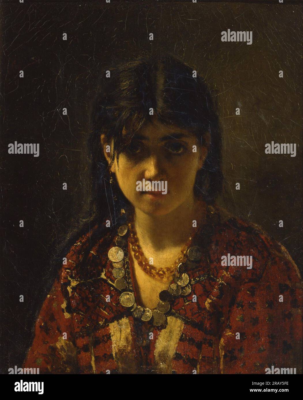 Mordovian girl 1872 by Alexei Harlamoff Stock Photo - Alamy