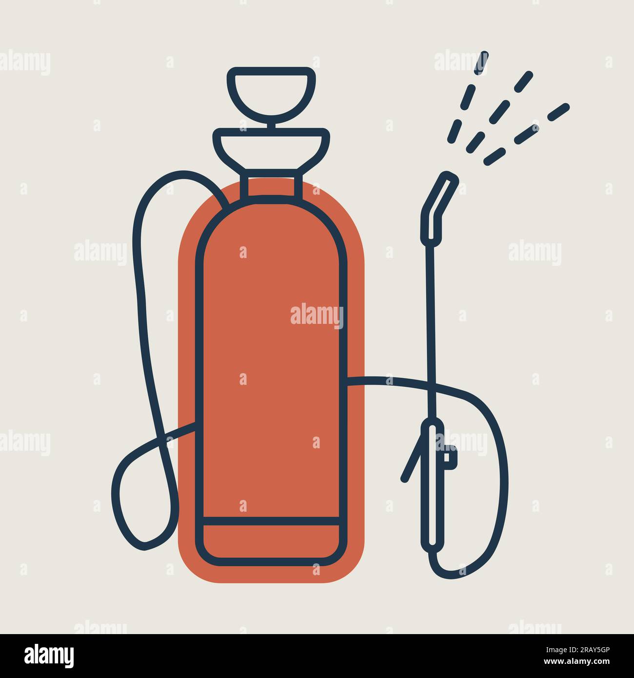 Garden sprayer isolated vector icon. Graph symbol for agriculture ...