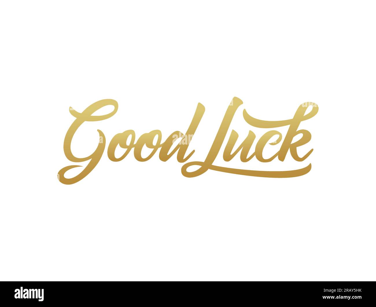 Good Luck text Handwritten Lettering Calligraphy with Gold Brush Style ...