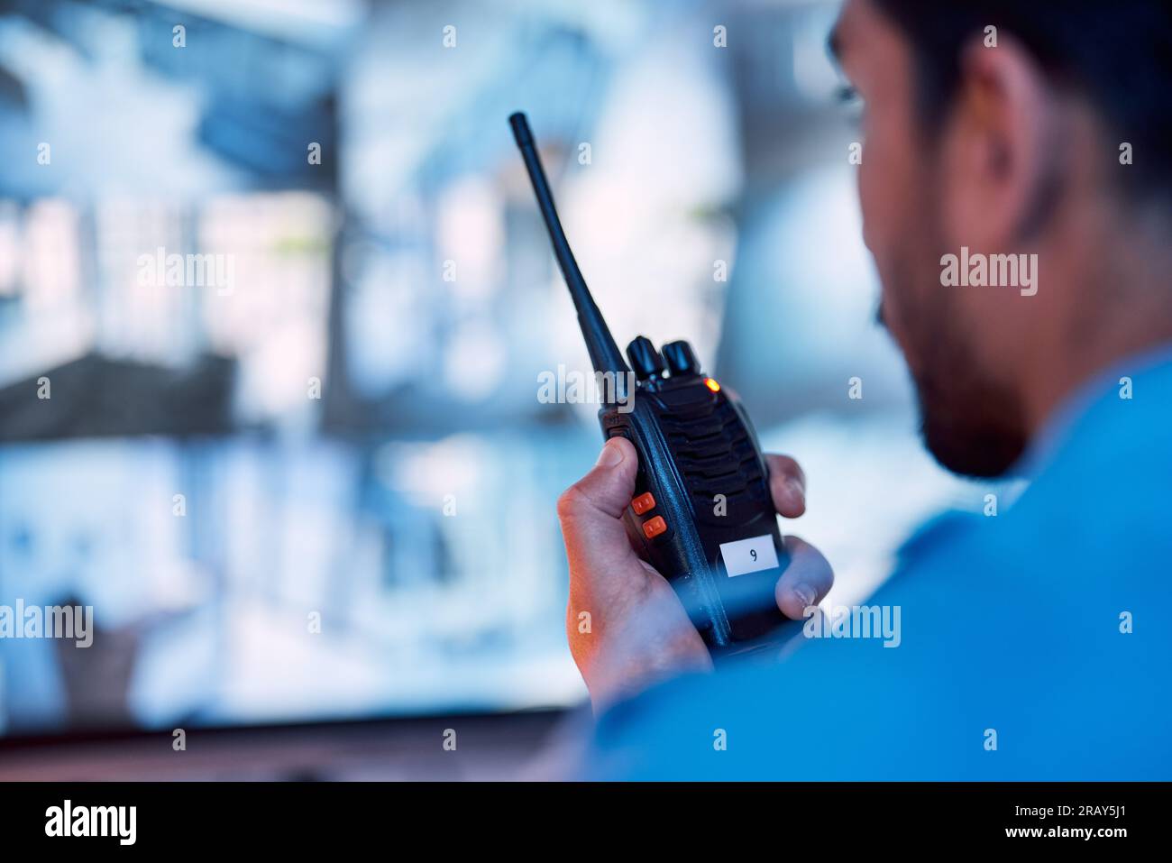 Security guard, radio and cctv monitor, communication and inspection ...