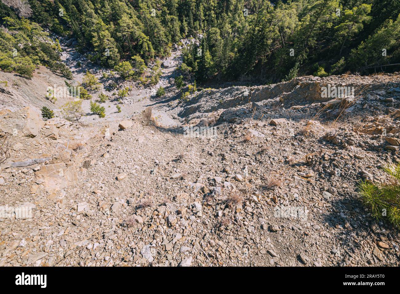 sedimentary rock and mineral scree in a natural park Stock Photo - Alamy