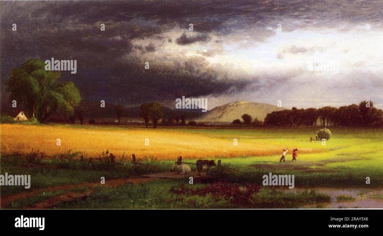 Harvest Scene - Valley of the Delaware 1868 by William Hart Stock Photo ...