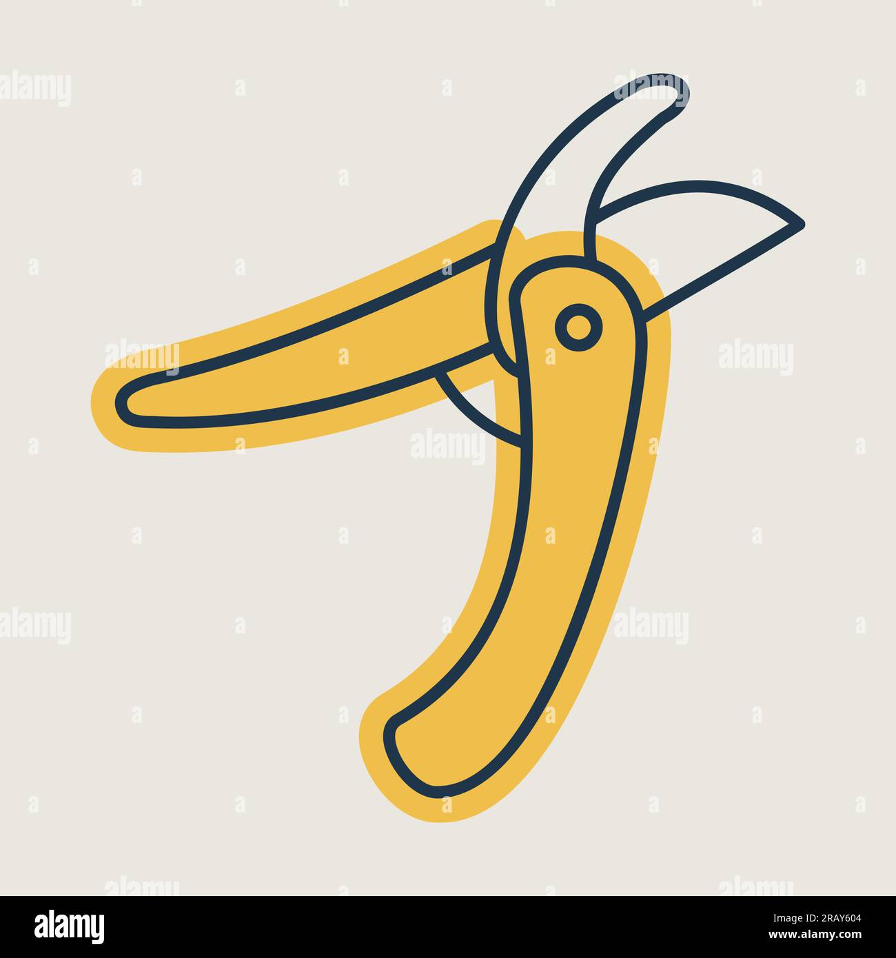 Pruning scissors, garden secateurs vector icon. Graph symbol for ...