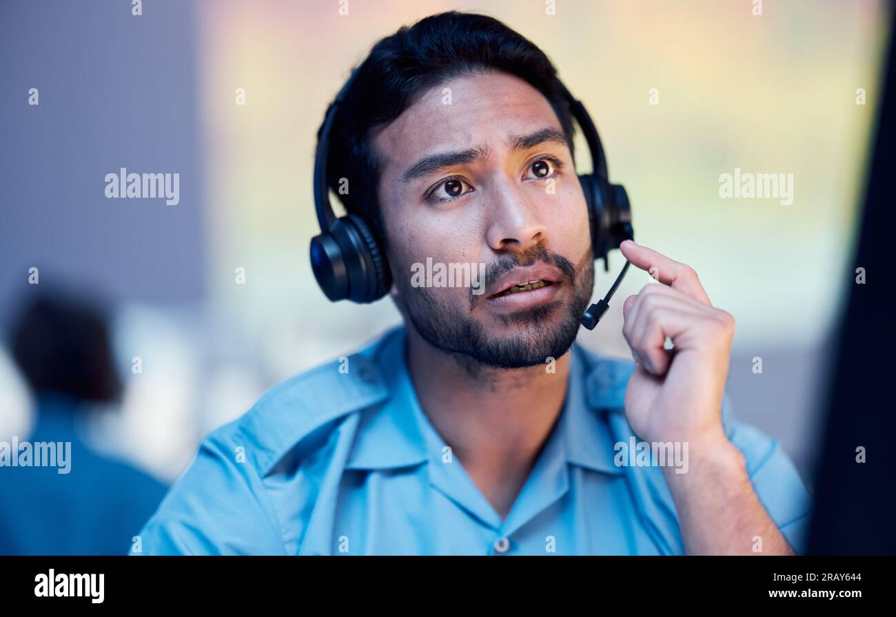 Security guard, monitor problem and man watching screen relax on the ...