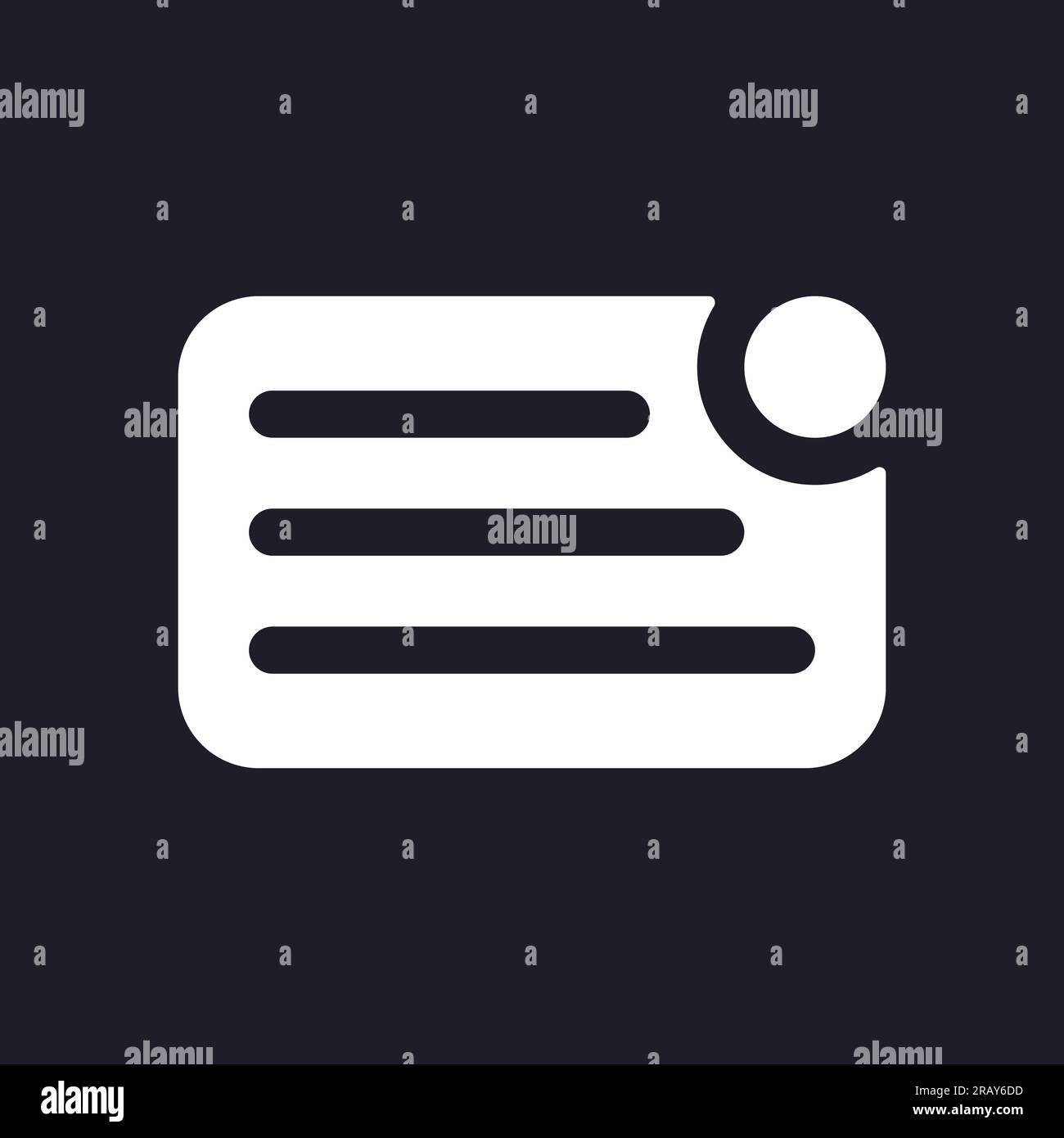 Notification from main menu dark mode glyph ui icon Stock Vector Image ...