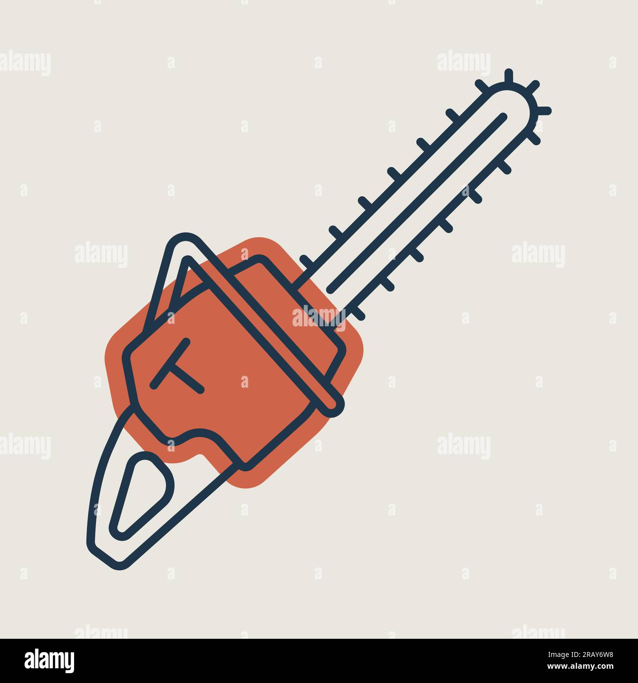 Garden chainsaw isolated vector icon. Graph symbol for agriculture ...