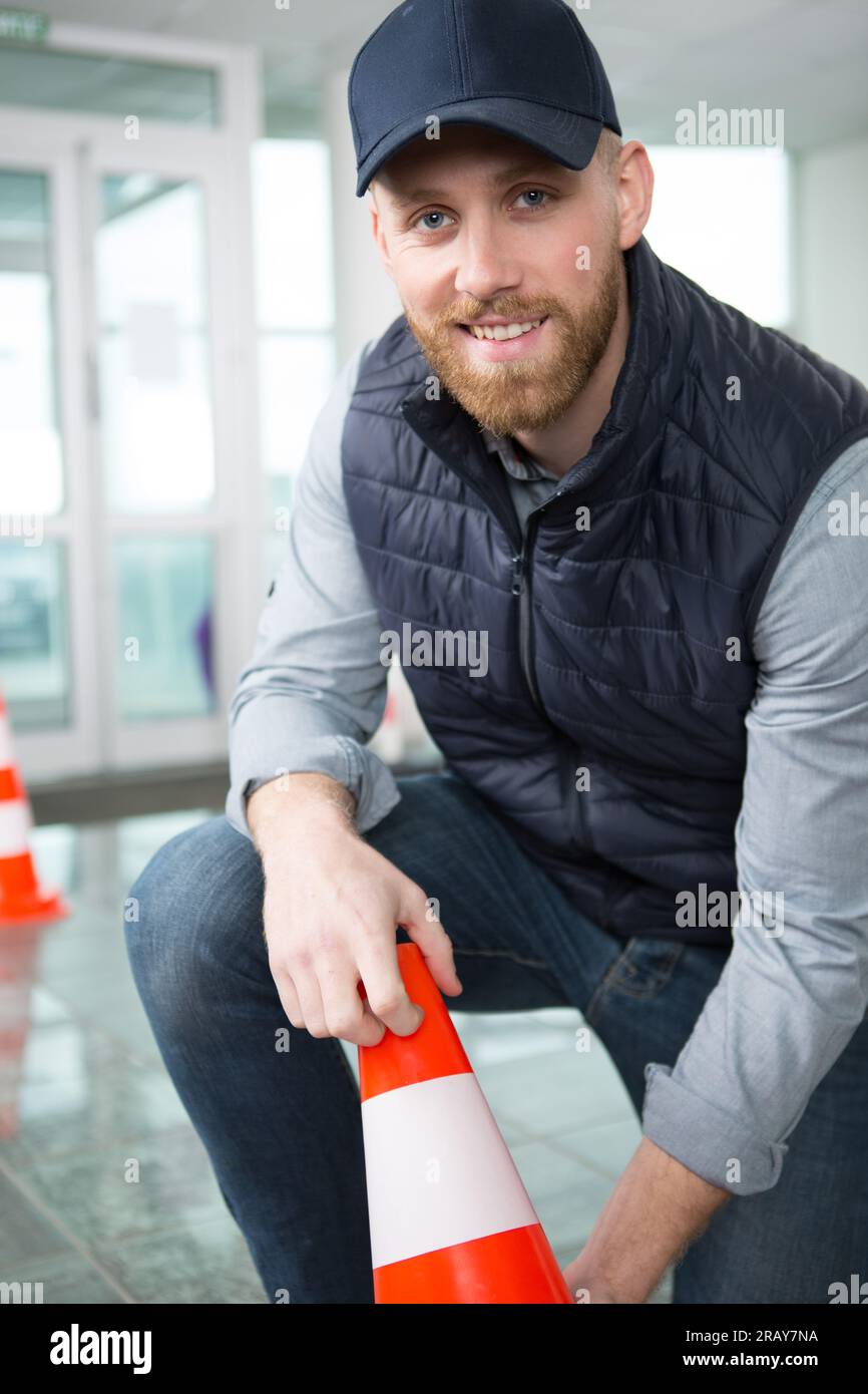 White human traffic cone hi-res stock photography and images - Alamy