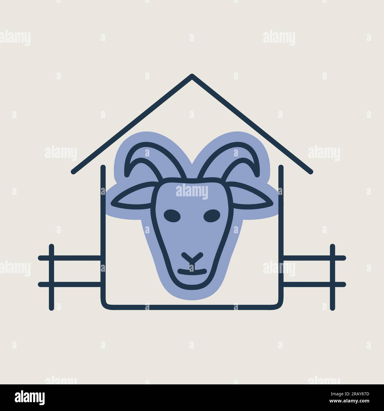 Goat house isolated icon. Farm animal sign. Graph symbol for your web ...
