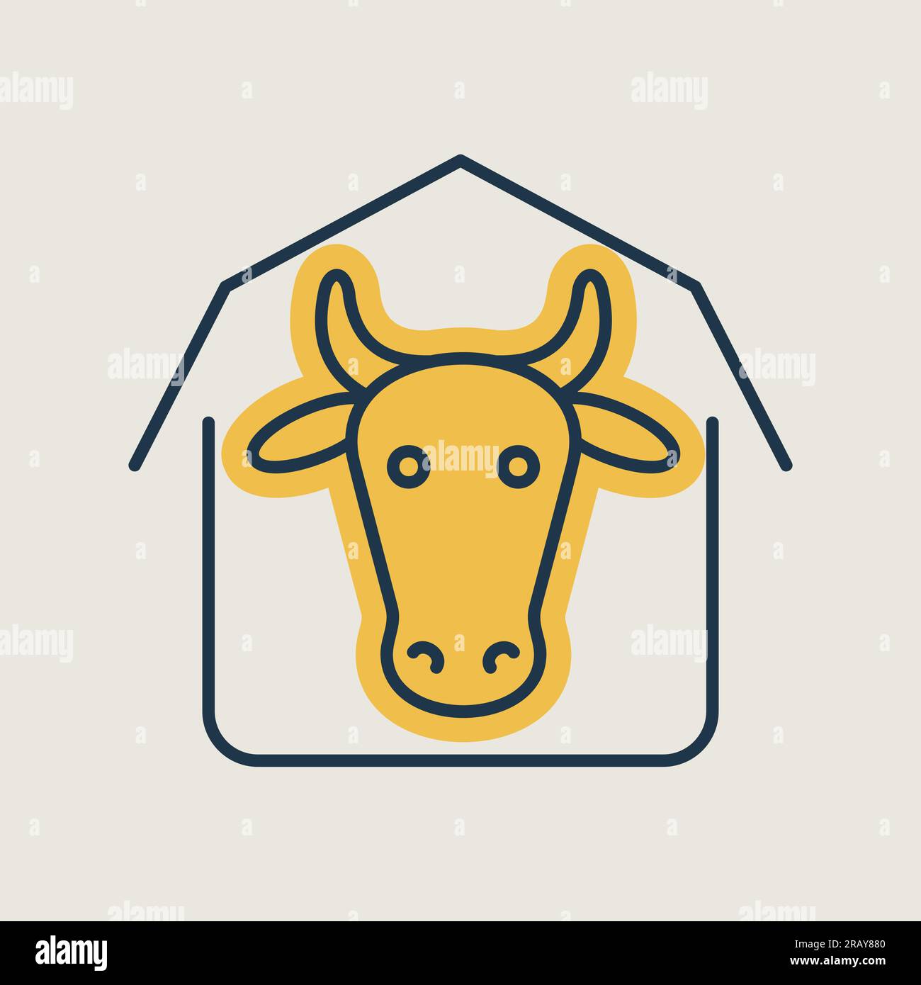 Cowshed isolated icon. Farm animal sign. Graph symbol for your web site ...
