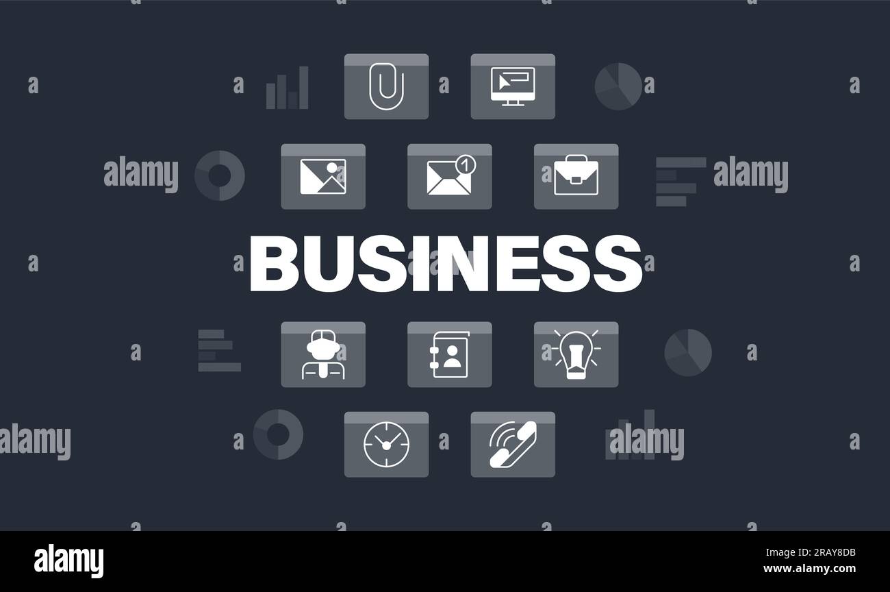 Business analytics word concept design template with icons Stock Vector ...