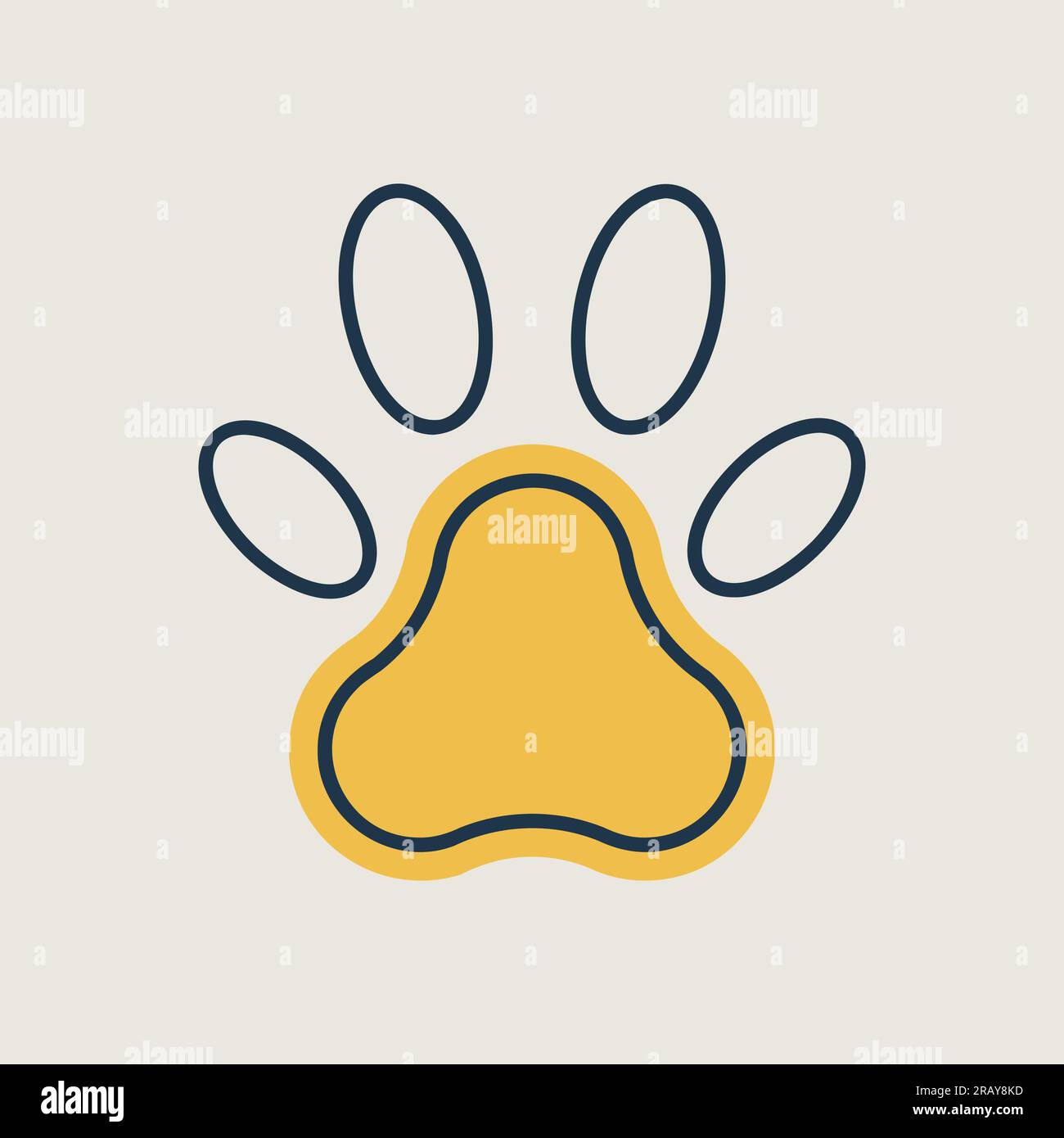 Paw vector isolated icon. Pet animal sign. Graph symbol for pet and ...