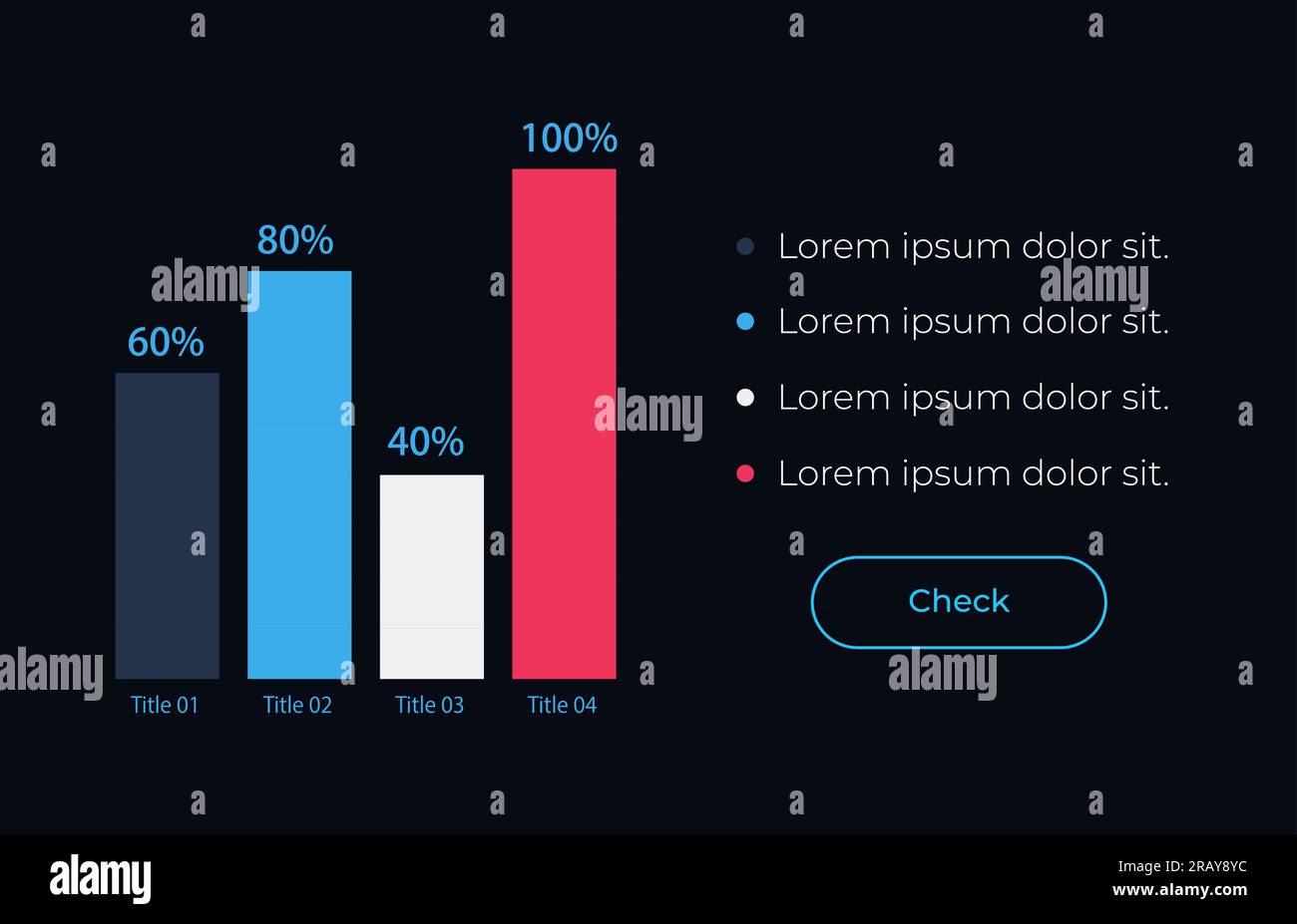 Bar chart with percentage UI element template Stock Vector Image & Art ...
