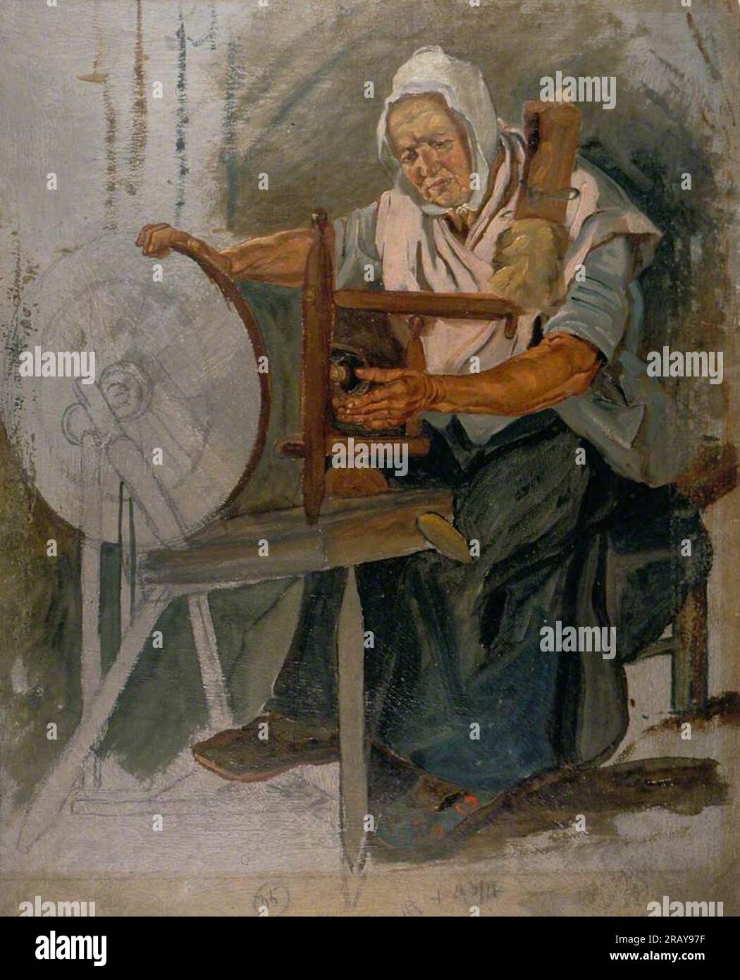 Old Spinner by George Harvey Stock Photo - Alamy