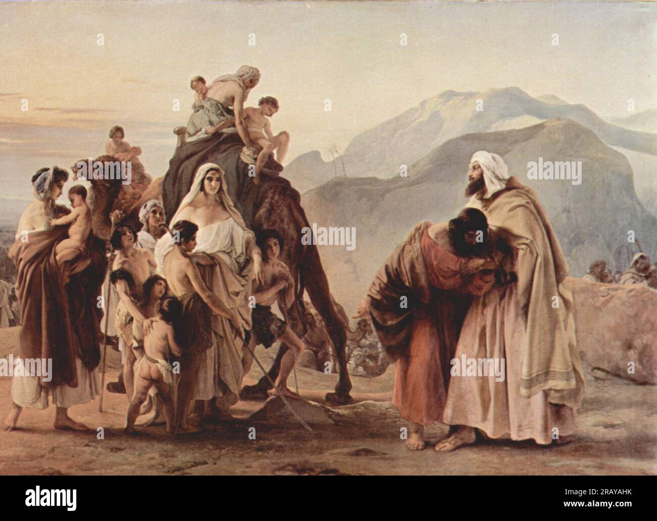Meeting of Jacob and Esau 1844; Italy by Francesco Hayez Stock Photo ...