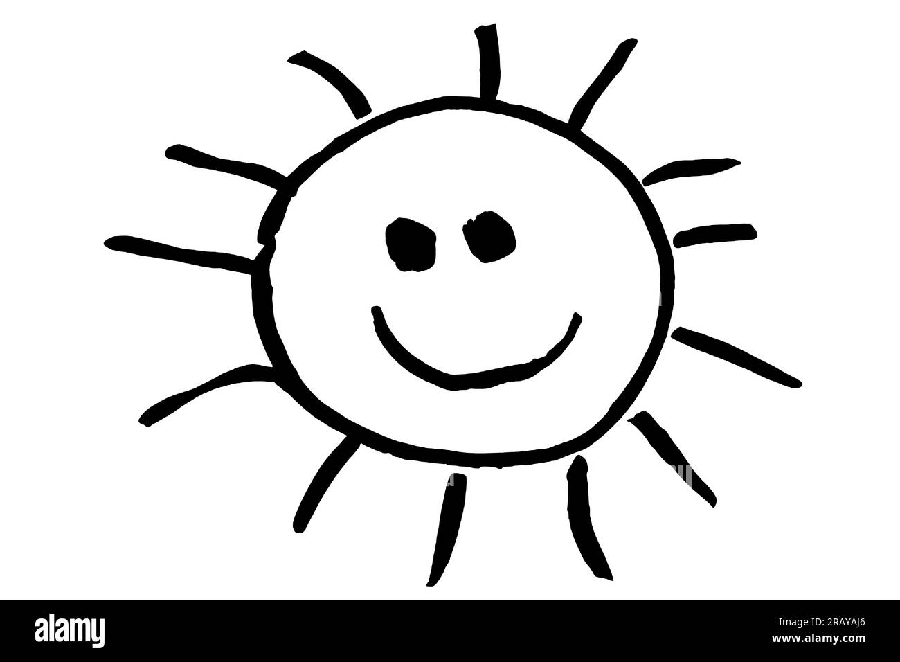 drawing of smiling sun, symbol of positivity and joy Stock Photo - Alamy