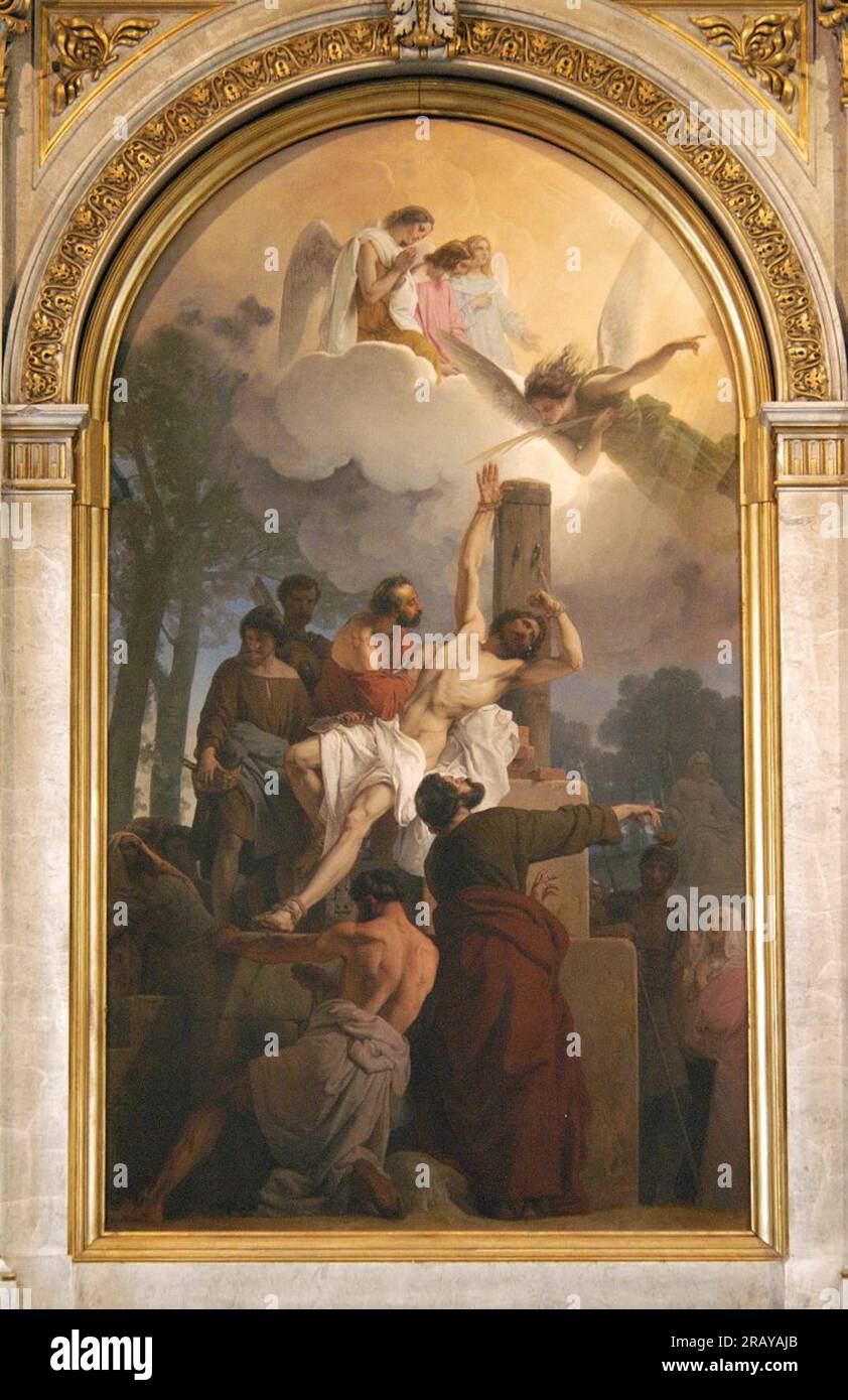 The martyrdom of Bartholomew the Apostle 1856 by Francesco Hayez Stock ...