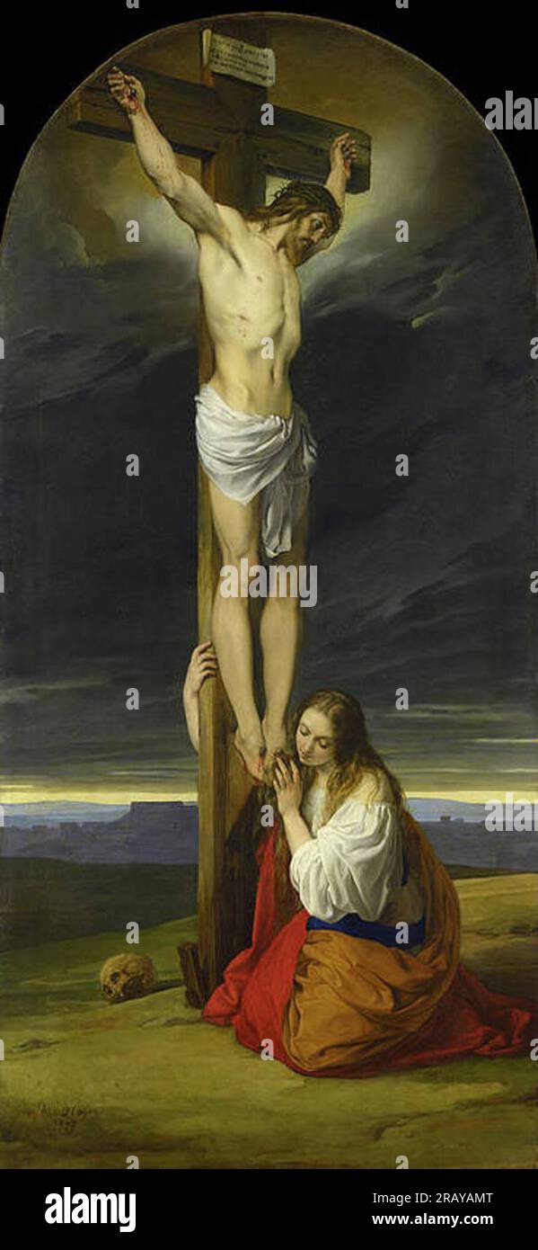 Crucifixion with Mary Magdalene Kneeling and Weeping 1832 by Francesco ...