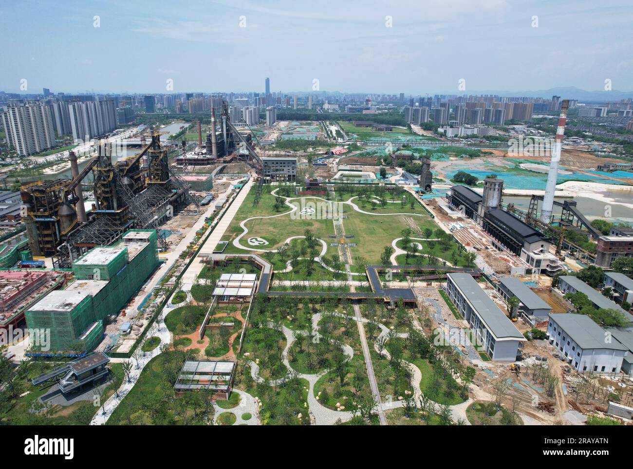 A view shows the public space of the Grand Canal Hanggang Park, which ...