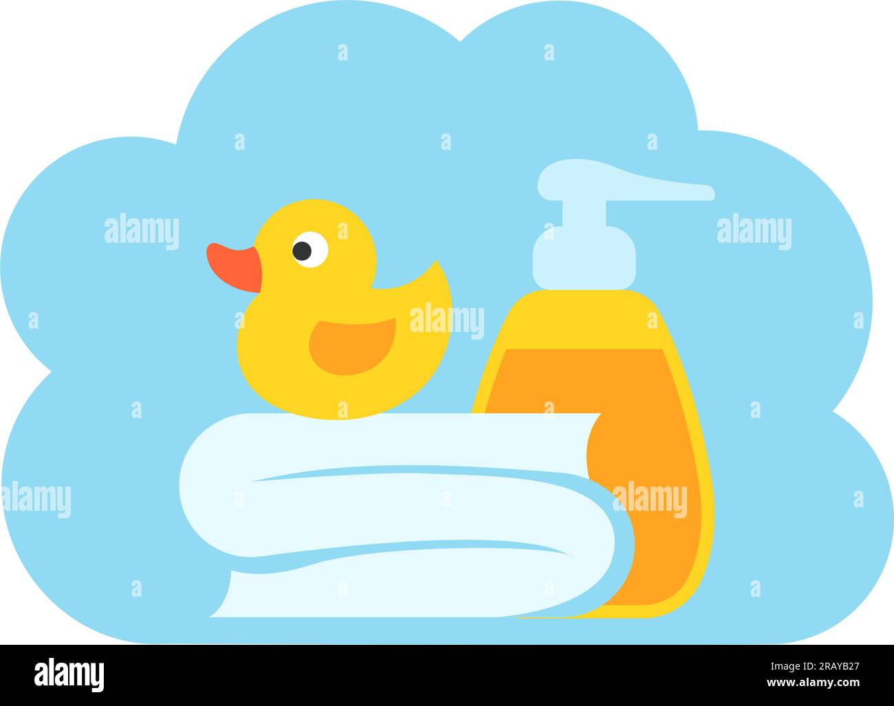 Essentials for baby bathing vector design element Stock Vector Image ...