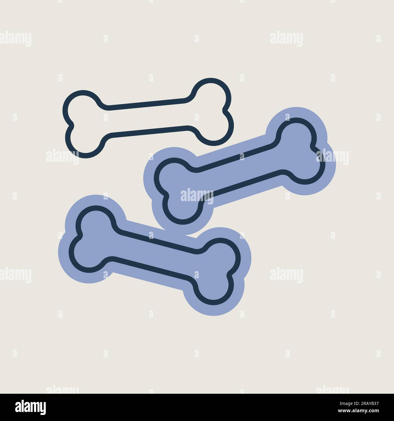 Dog bone vector isolated icon. Pet animal sign. Graph symbol for pet ...