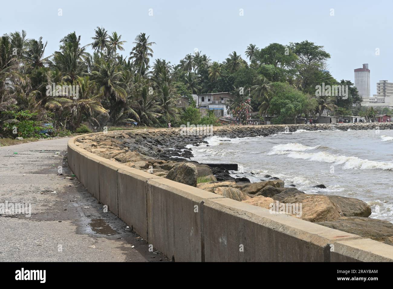 Modara, Colombo, Sri Lanka -August 05th 2022 : View of a small road and ...