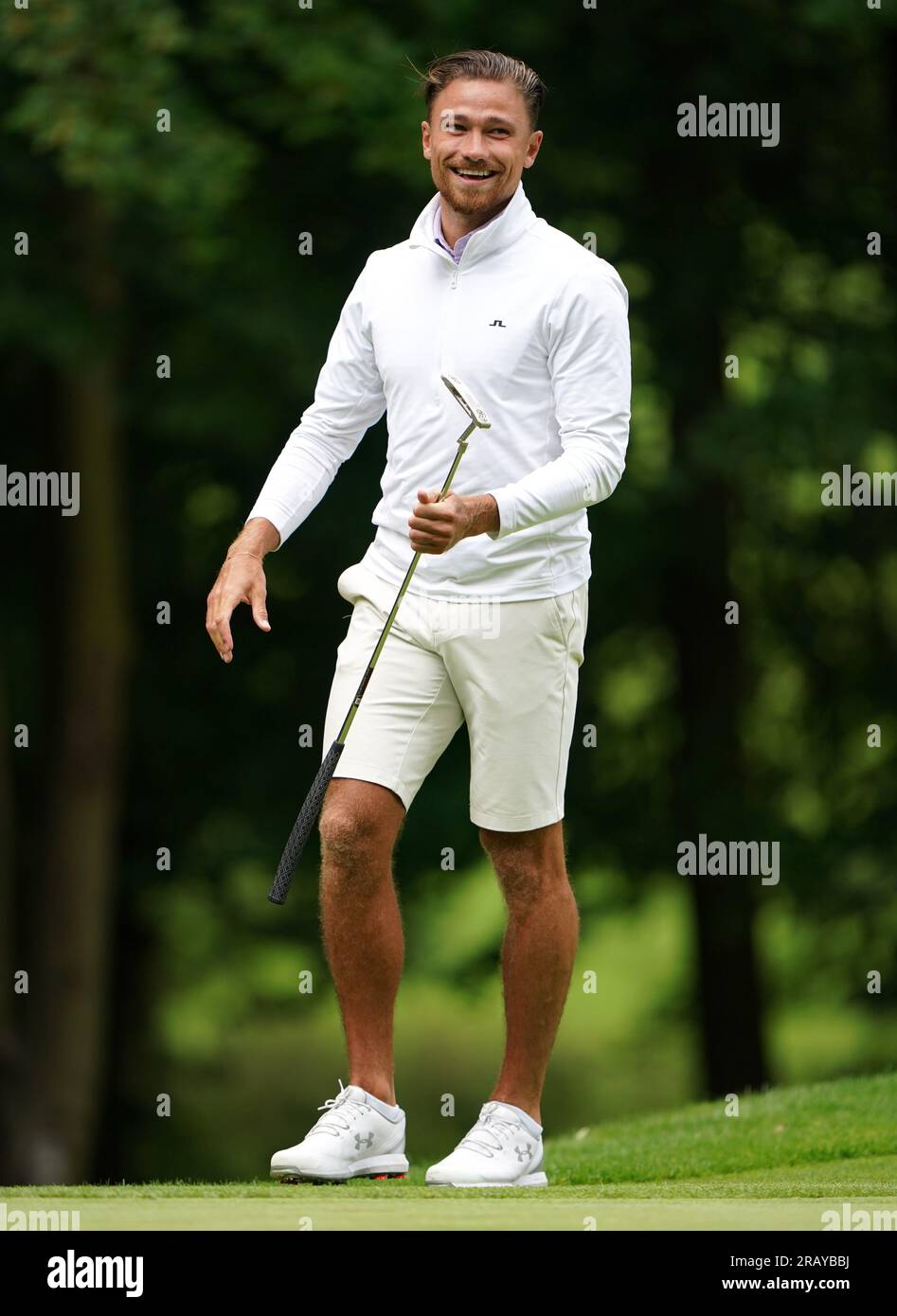 Matty Cash putting during preview day of the LIV Golf League at the ...