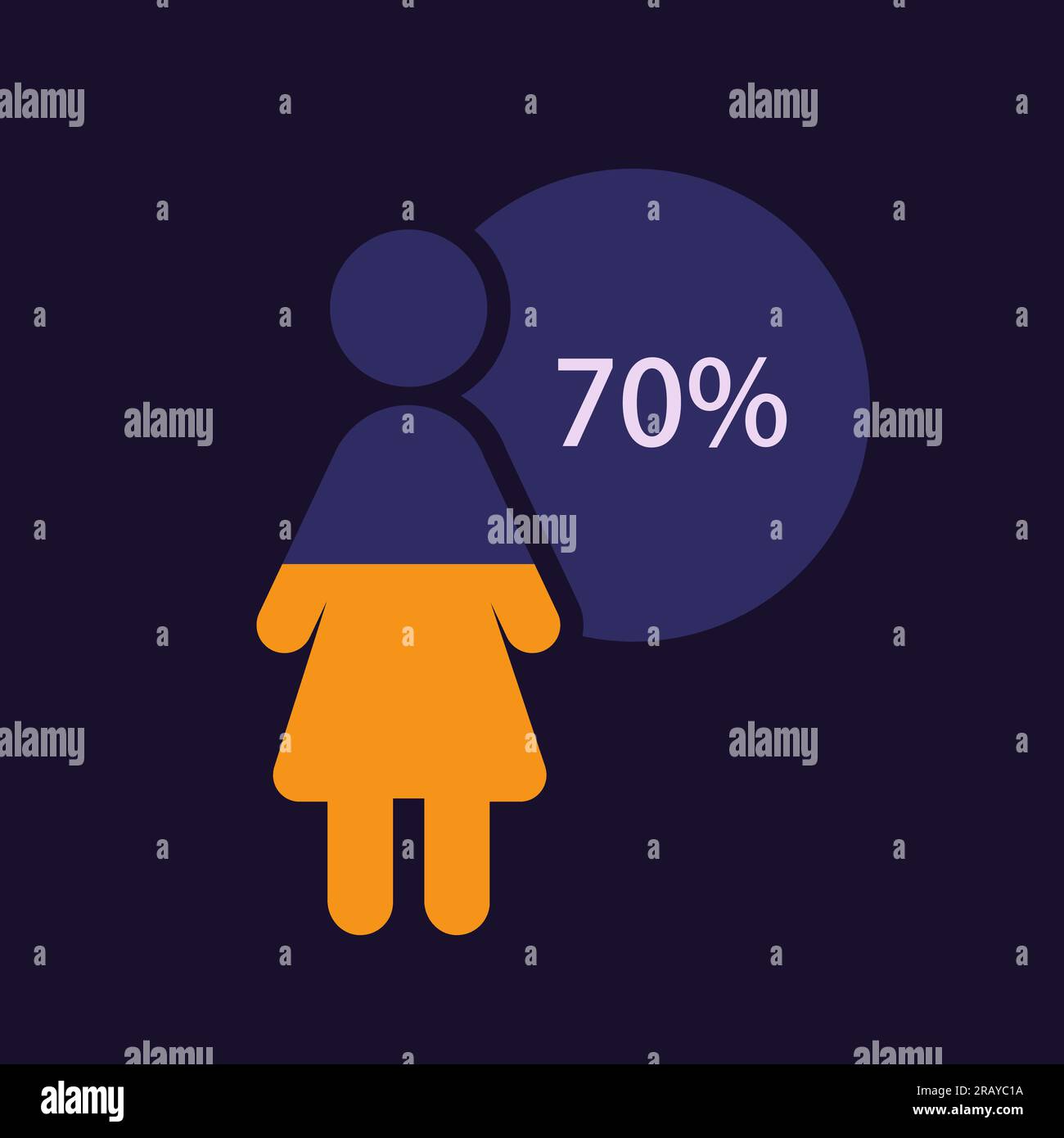 Woman category infographic chart design template for dark theme Stock ...