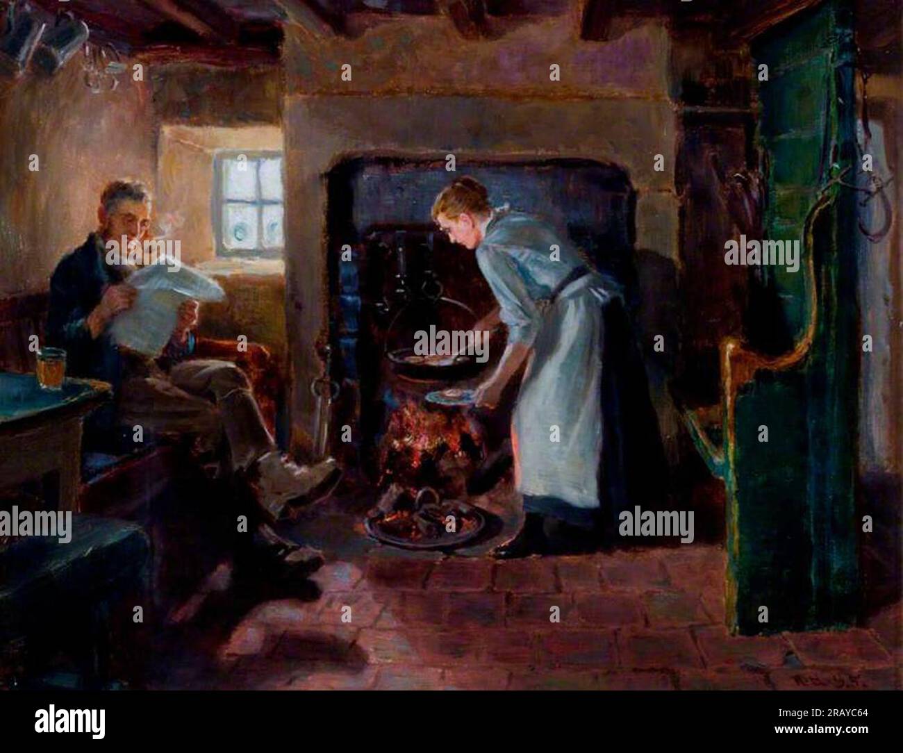 Meal Time 1895 by Ralph Hedley Stock Photo - Alamy