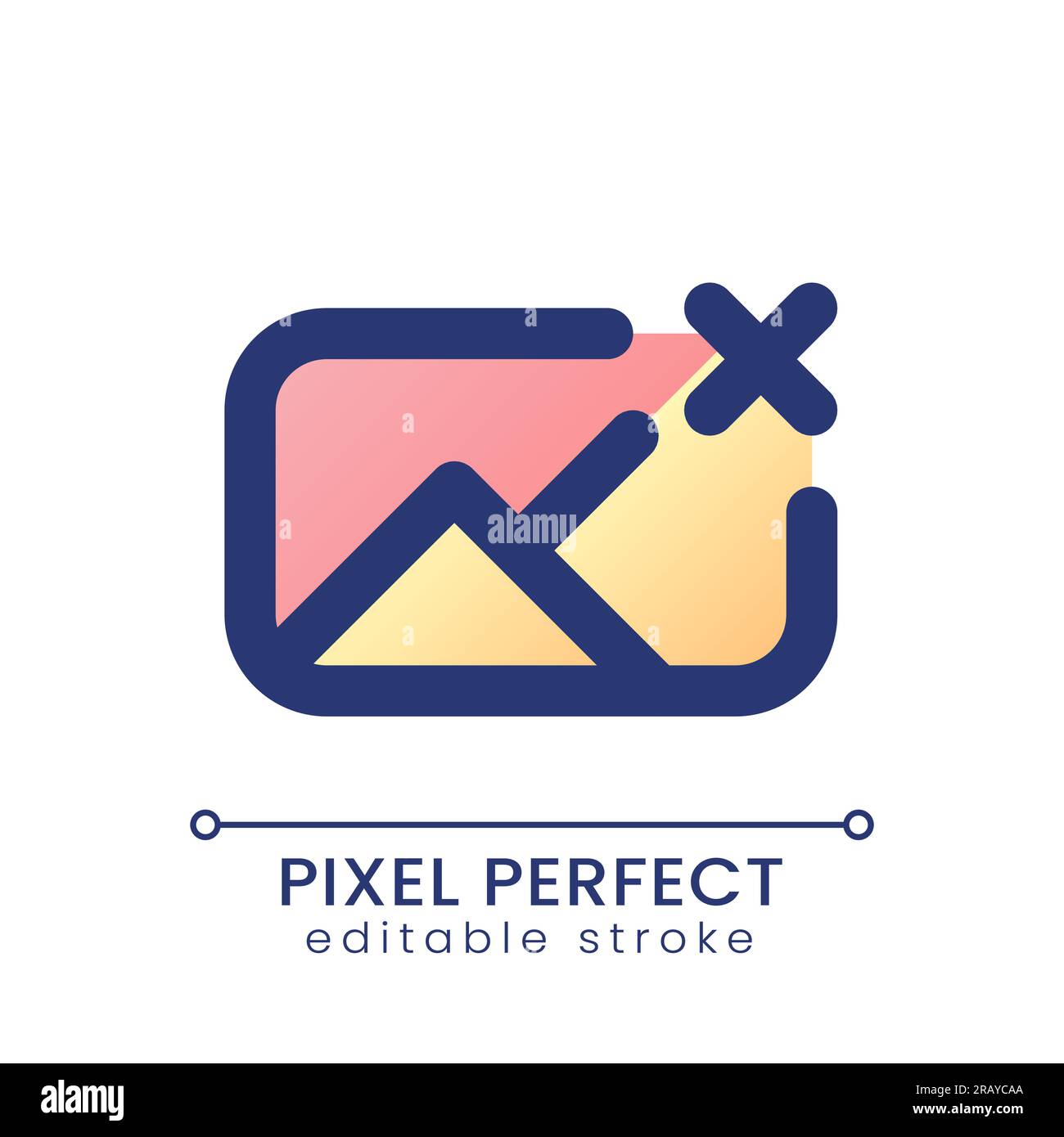 Remove photo file pixel perfect gradient fill ui icon Stock Vector Image & Art - Alamy