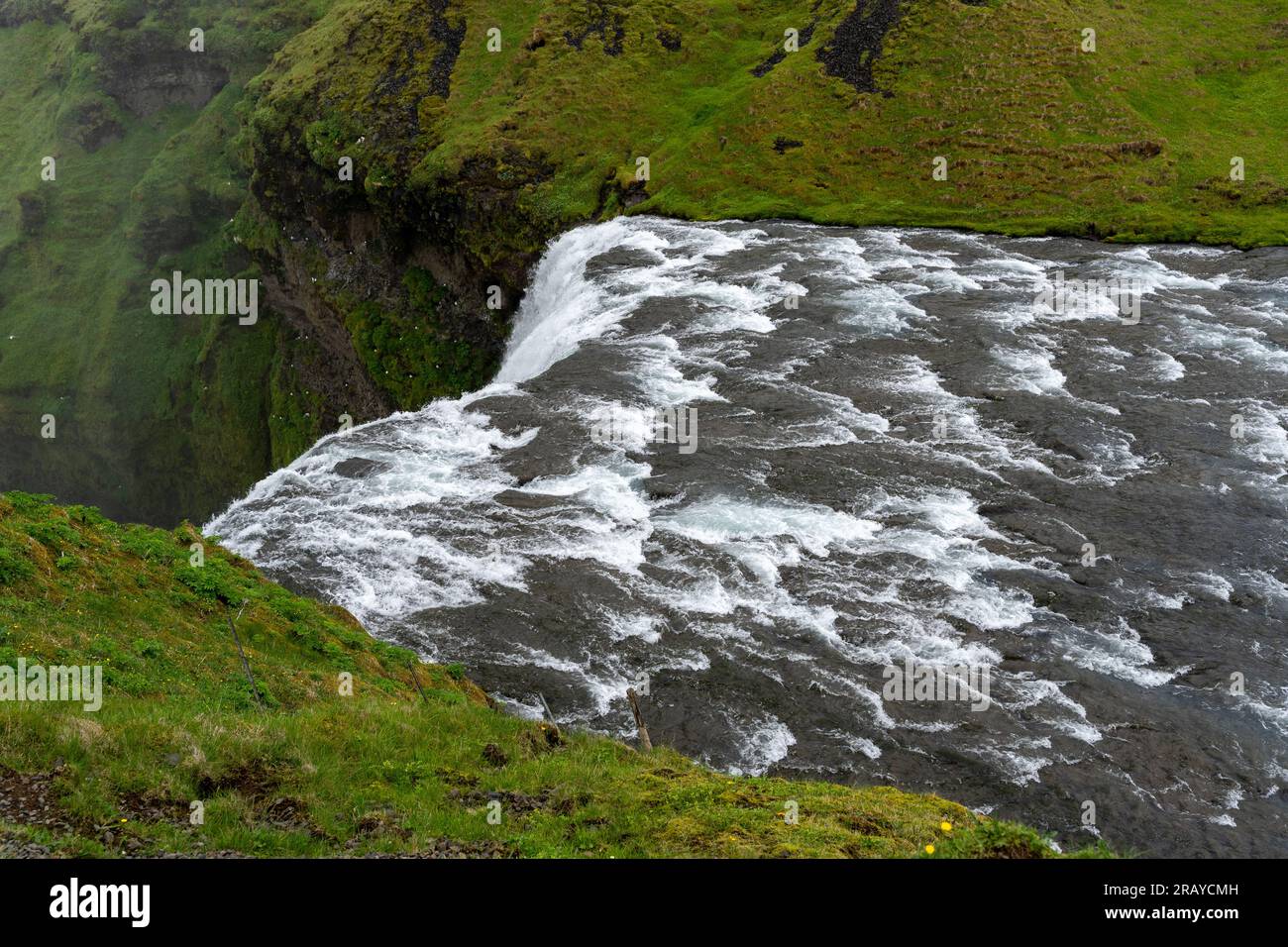 The Skogafoss Waterfall in Iceland from above Stock Photo - Alamy