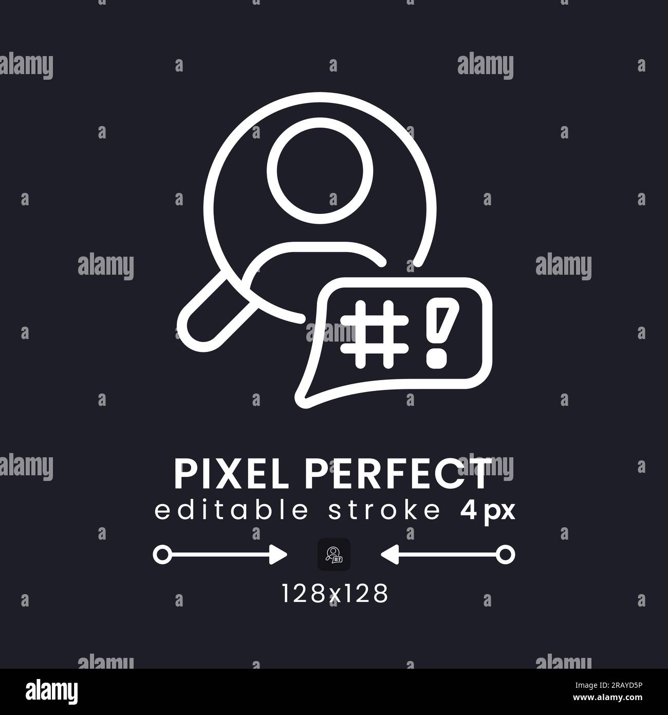 Affective computing white linear desktop icon on black Stock Vector ...