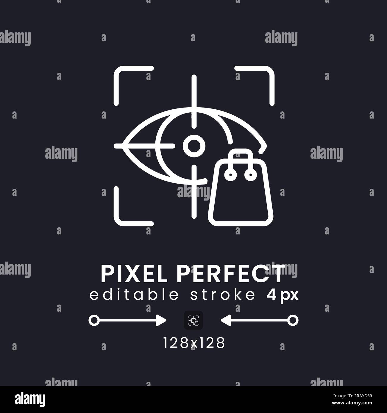 Eye tracking white linear desktop icon on black Stock Vector Image ...