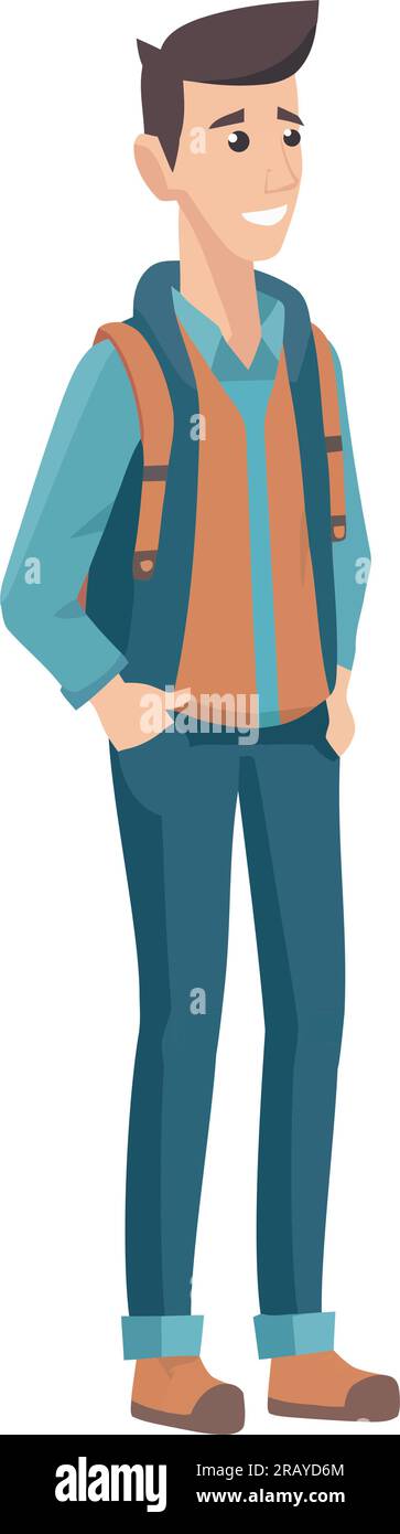 Portrait young man walking Stock Vector Images - Alamy