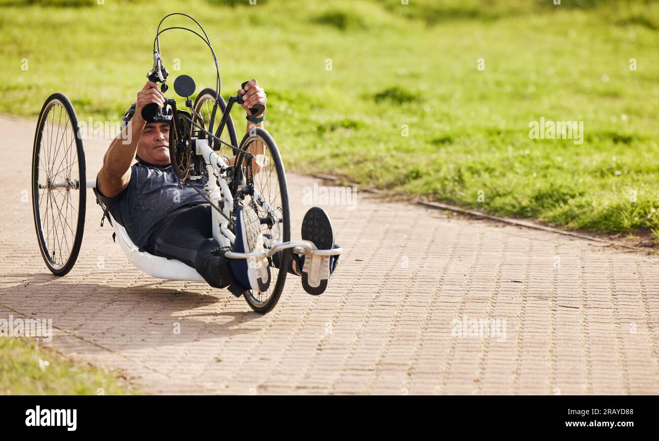 Man on recumbent bike hi-res stock photography and images - Alamy