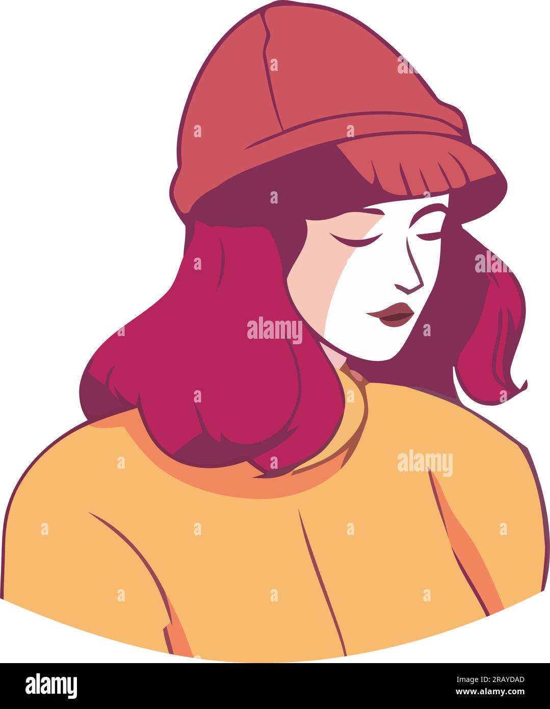 A cute cartoon girl with brown hair Stock Vector Image & Art - Alamy