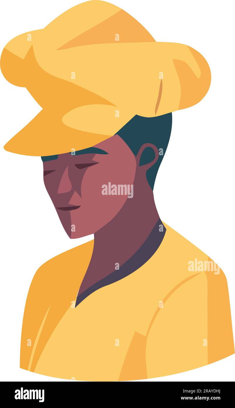 A vector illustration of a chef man in yellow cap Stock Vector Image ...