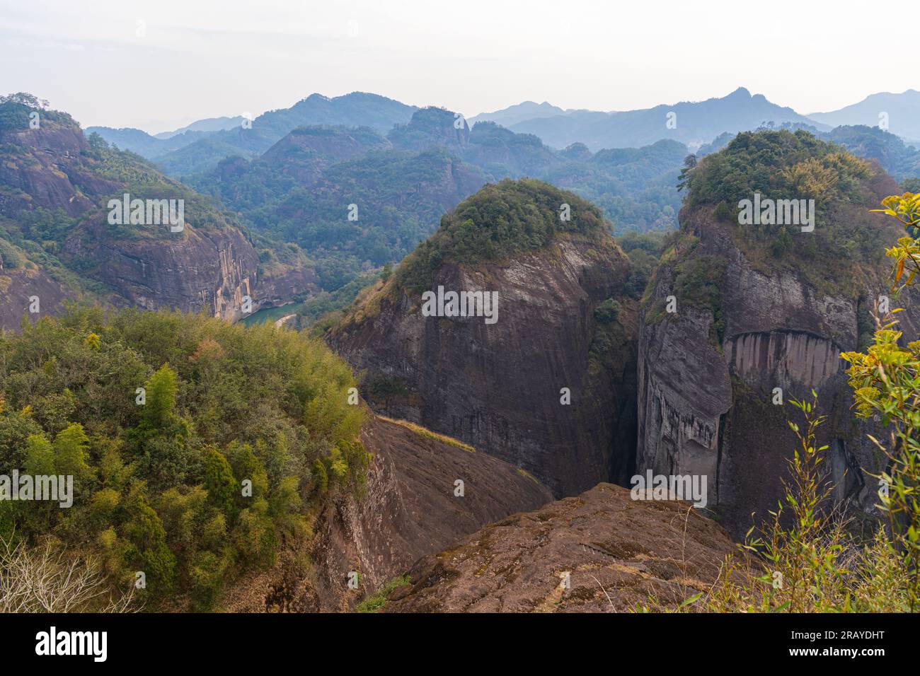 Wuyishan mountains in Fujian Province, China. Scenic view over the ...
