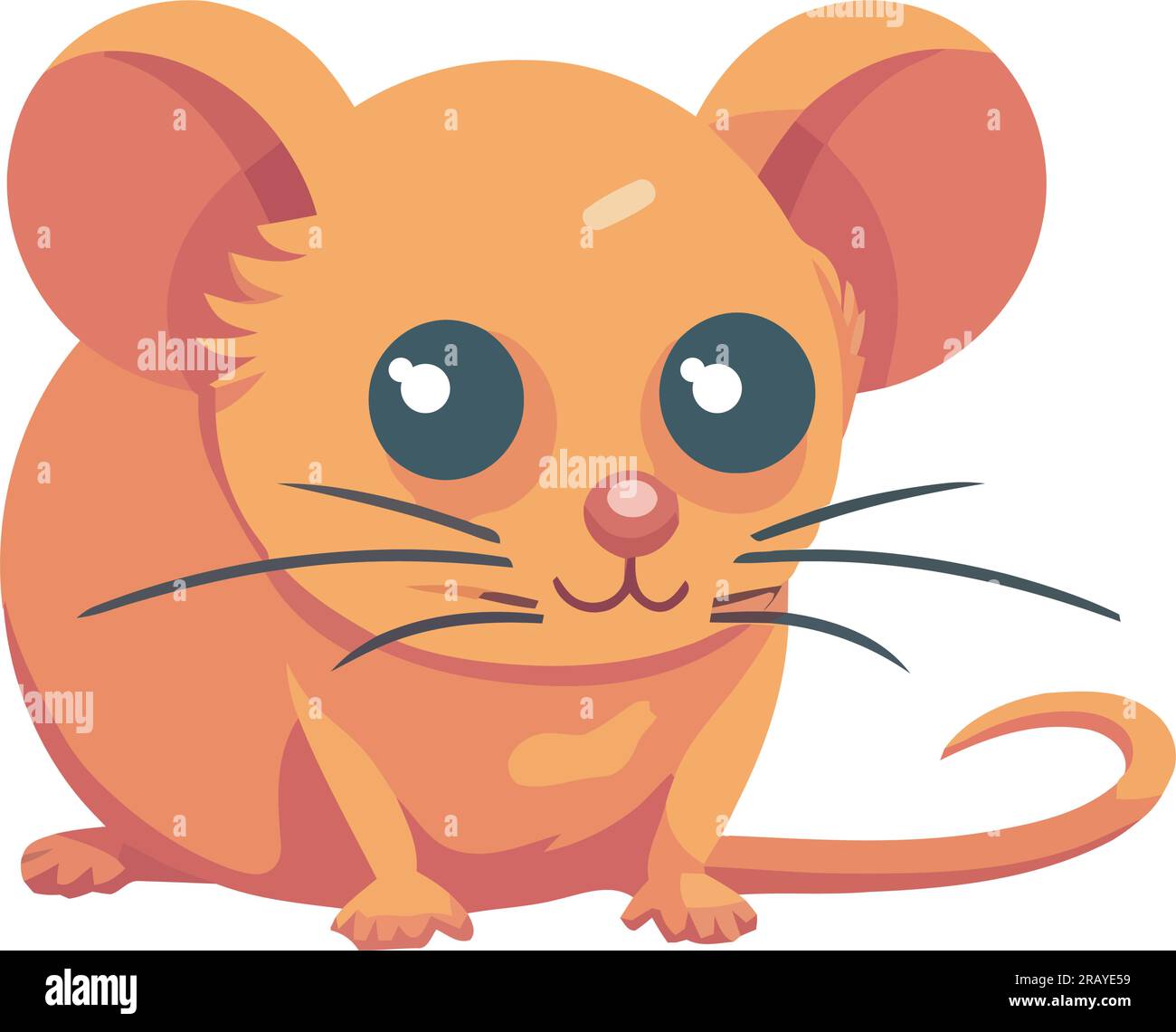 Cute cartoon mouse sitting, fluffy fur and whiskers Stock Vector Image ...