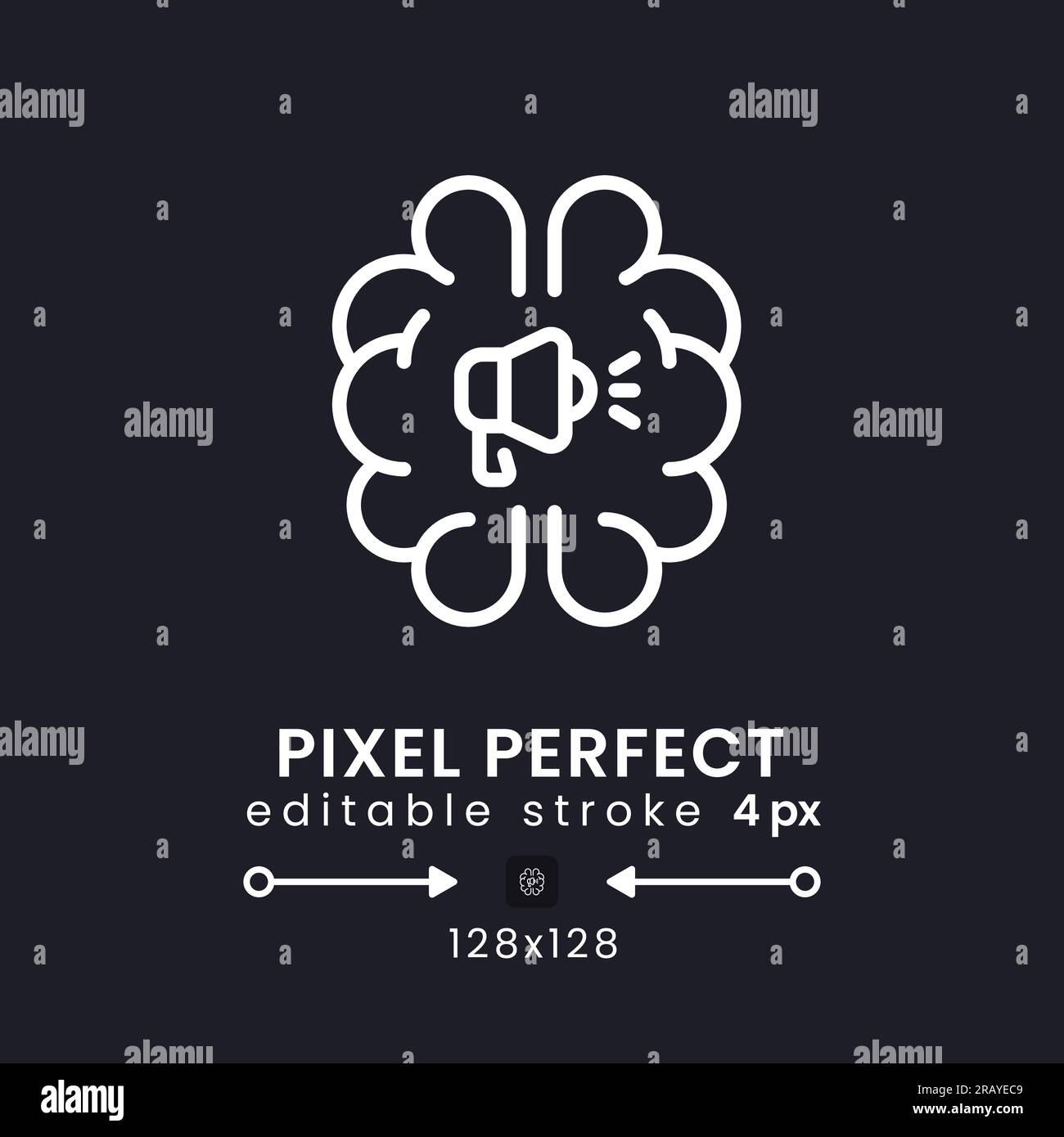 Neuro advertising white linear desktop icon on black Stock Vector Image ...