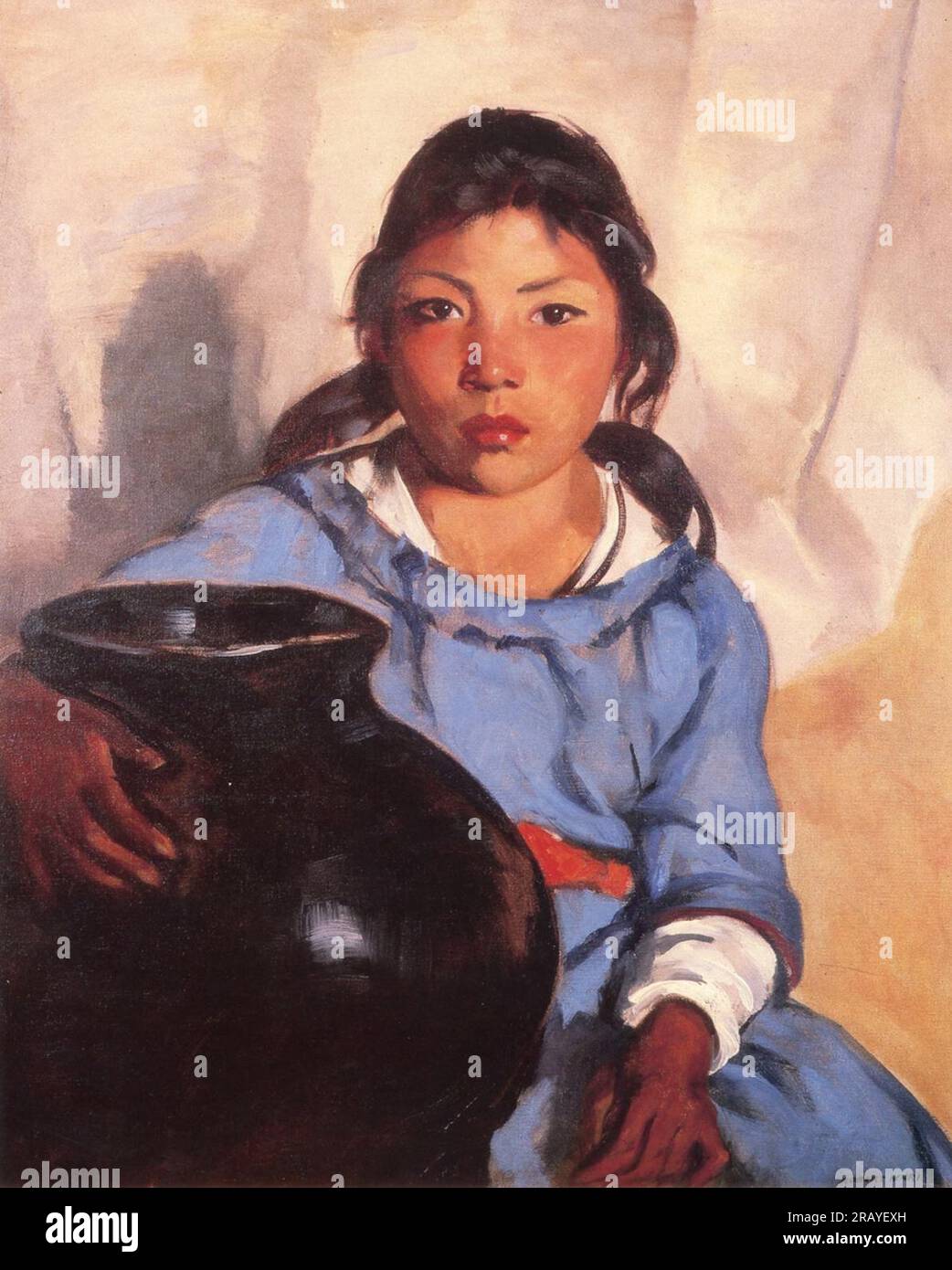 Gregorita with the Santa Clara Bowl 1917 by Robert Henri Stock Photo ...