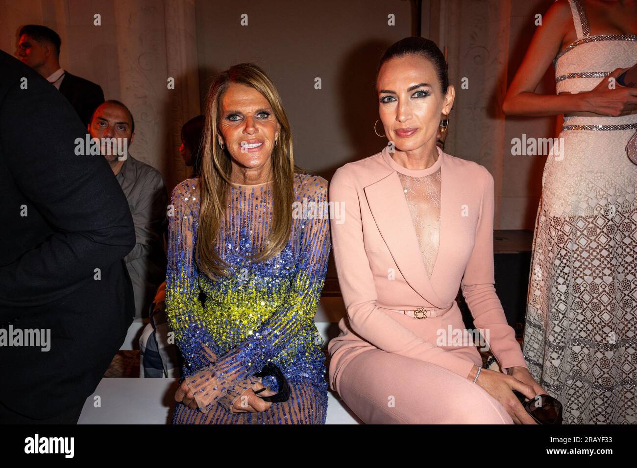 L-R : Anna Dello Russo and Neves Alvarez attend Elie Saab Haute couture ...