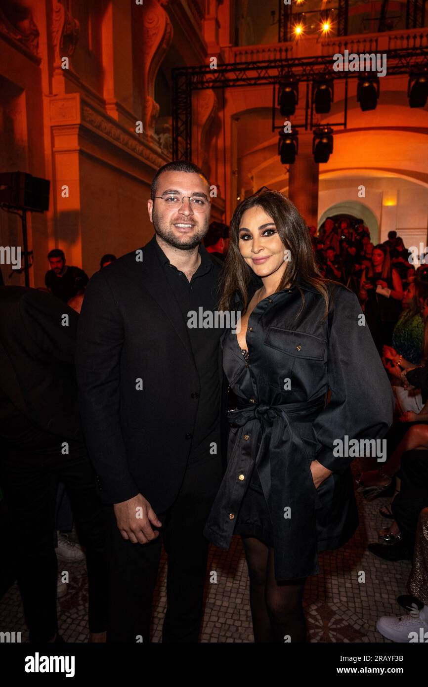Elie Saab Jr poses with Lebanese singer Elissa at Elie Saab Haute ...