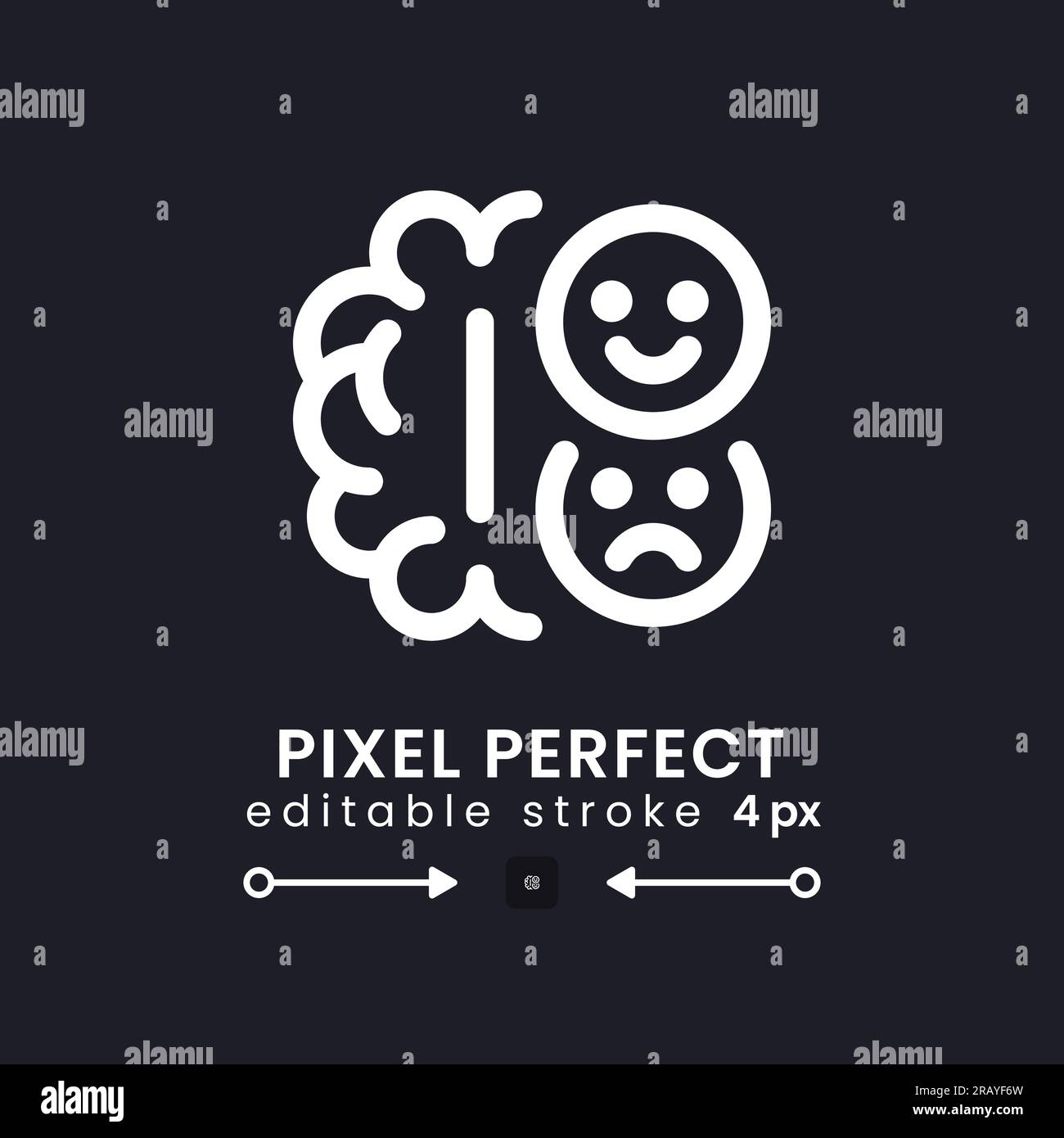 Human emotions white linear desktop icon on black Stock Vector Image ...