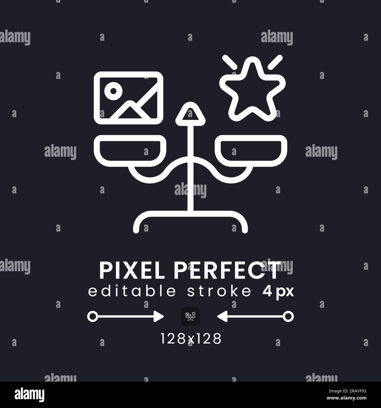 Implicit association testing white linear desktop icon on black Stock ...