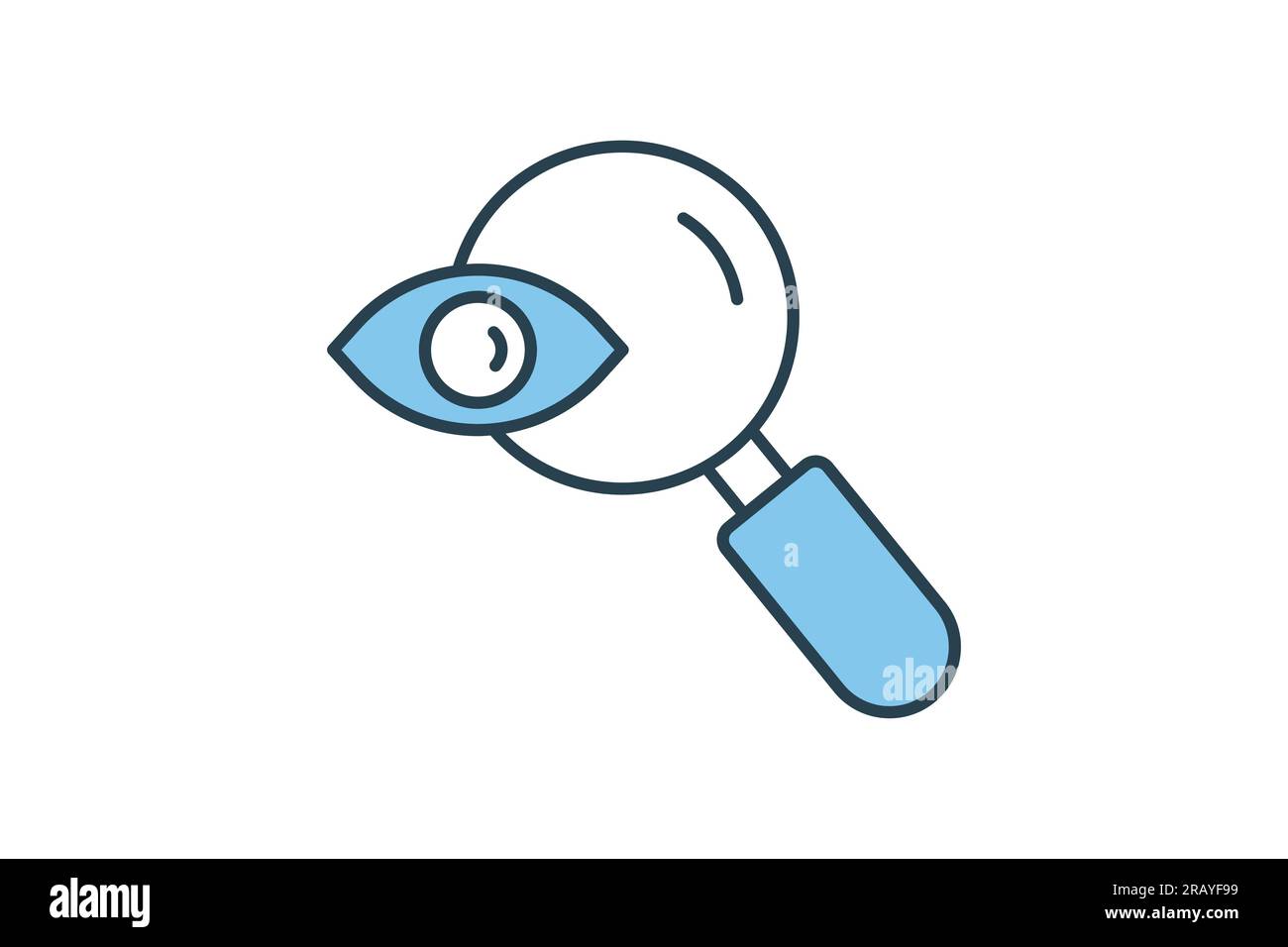 Seek icon. eye with a magnifying glass. icon related to Find, Search ...