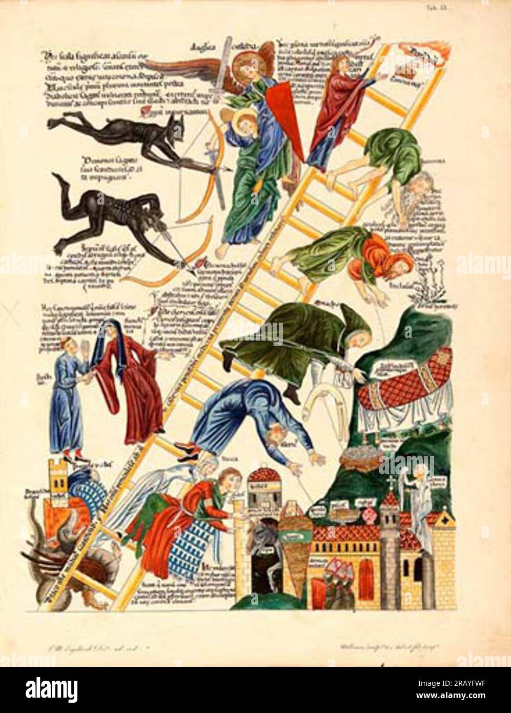 Jacob's Ladder by Herrad of Landsberg Stock Photo - Alamy