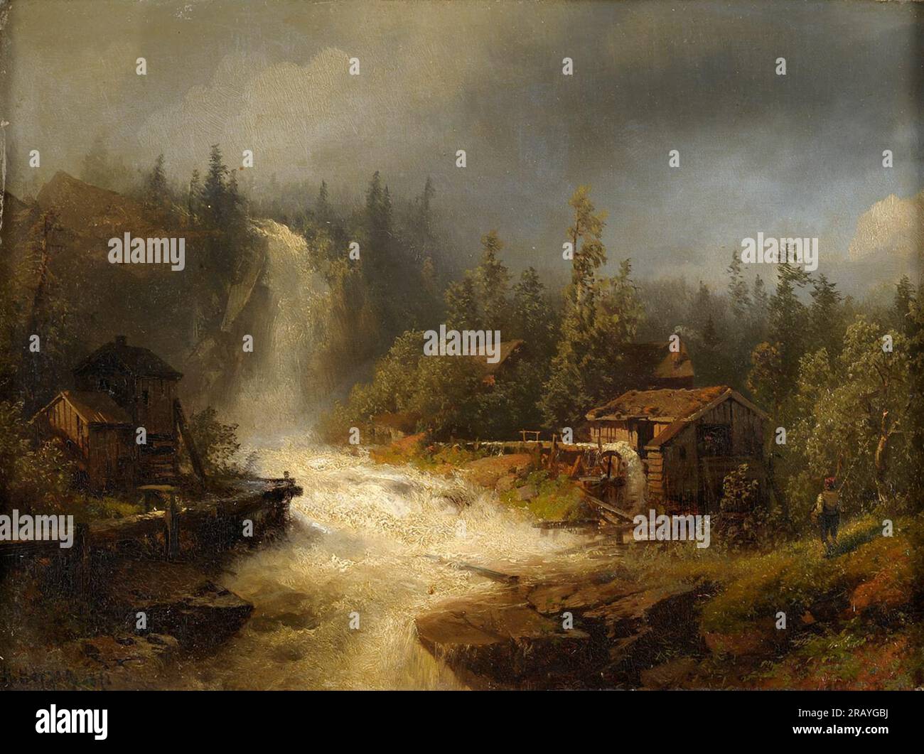 Water Mill by Hermann Ottomar Herzog Stock Photo - Alamy